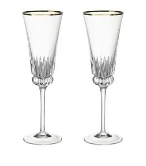 VILLEROY & BOCH Set Of 2 Grand Royal Gold Champagne Flutes - Clear