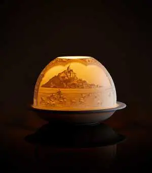 Bernardaud Mont St-michael Led Votivelight Lithophane