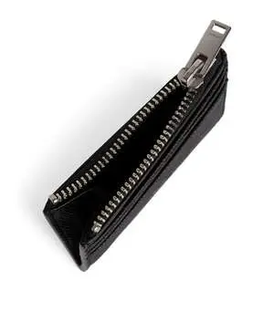 Sandro Reconstituted Leather Card Holder - Black