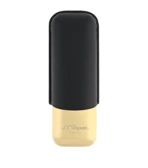 S.t. Dupont Calf Leather 2-cigar Case - Black