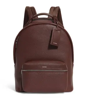Sandro Leather-Trimmed Backpack Brown