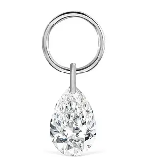 MARIA TASH Diamond Pear Floating Charm - White