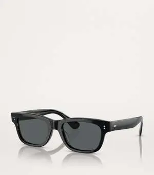 Oliver Spencer Full Rim Square Frame Sunglasses - Black