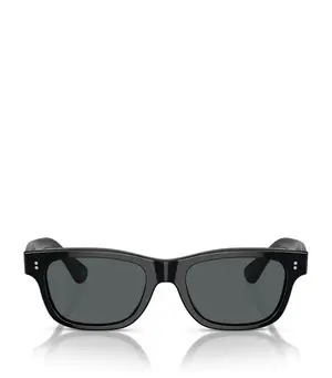 Oliver Spencer Full Rim Square Frame Sunglasses - Black