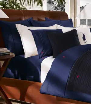 Ralph Lauren Polo Player Flat Sheet Navy