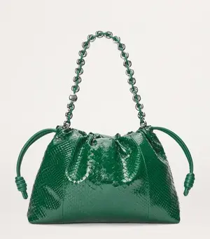 Loewe Large Patent Python Flamenco Purse