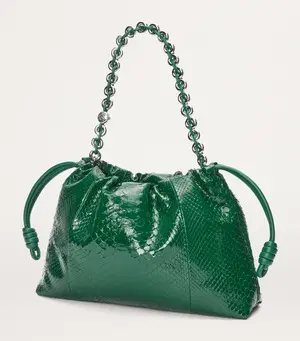 Loewe Large Patent Python Flamenco Purse
