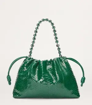 Loewe Large Patent Python Flamenco Purse