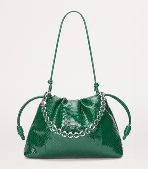 Loewe Large Patent Python Flamenco Purse