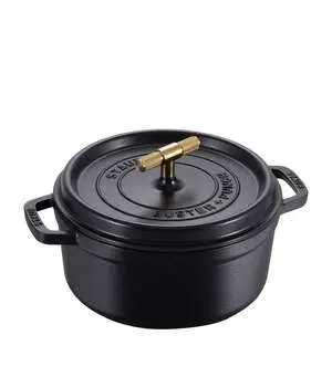 STAUB X Buster + Punch Cocotte With Brass Knob - Black
