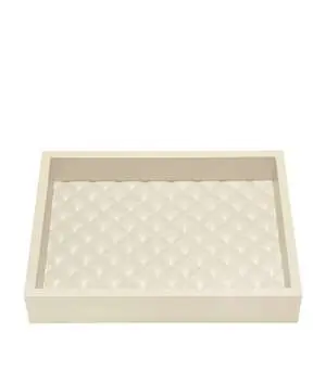 RIVIERE Quilted Leather Tray - Ivory