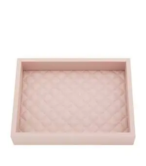 RIVIERE Quilted Leather Tray - Pink