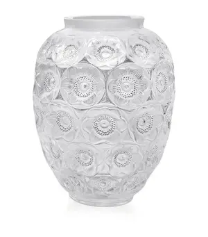 Lalique Anemone Grand Vase - Clear
