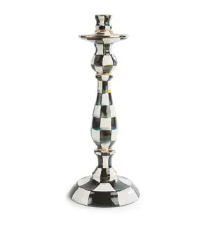 MACKENZIE-CHILDS Large Courtly Check Candlestick - Black