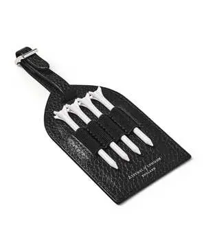ASPINAL OF LONDON Leather Golf Tee Holder - Black