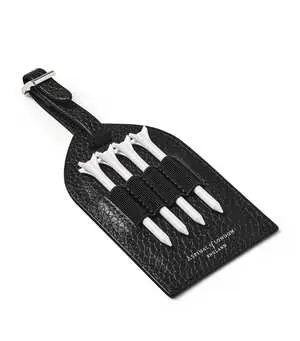 ASPINAL OF LONDON Leather Golf Tee Holder - Black
