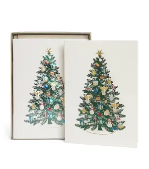 PAULA SKENE Christmas Tree Christmas Cards - Green