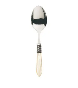 BUGATTI Optical Stainless Steel Salad Spoon And Fork Set - Silver