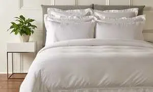 Harrods Silk Cotton Super King Fitted Sheet - White