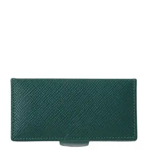 Smythson Panama Leather Cufflink Box - Green