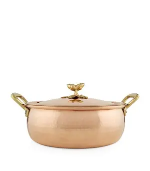 RUFFONI Historia Hammered Copper Braiser Pan With Lid - Gold
