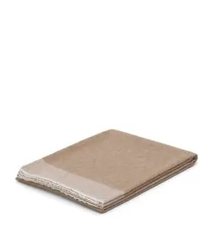BEGG X CO Cashmere Arran Border Blanket - White