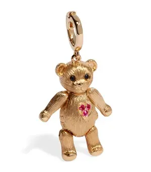 Annoushka Yellow Diamond And Ruby Tuffy Teddy Bear Charm - Gold