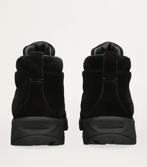 Zegna Suede Triple Stitch Vetta Sneakers - Black