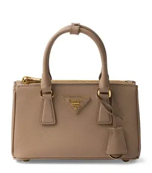 Prada Mini Saffiano Leather Galleria Top-handle Bag - Nude