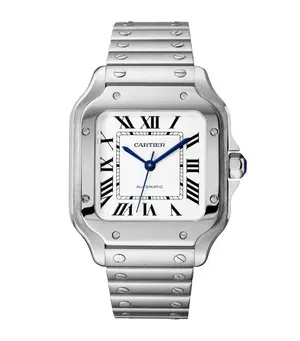 Cartier Stainless Steel Santos De Watch - Silver