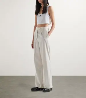 Prada Cotton Triangle Crop Top - White