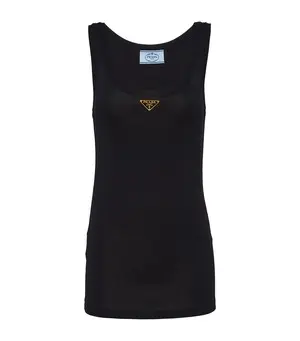 Prada Triangle Logo Tank Top - Black