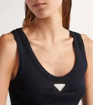 Prada Triangle Logo Tank Top - Black