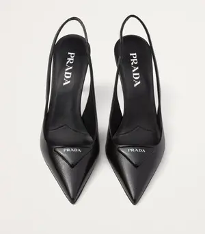 Prada Saffiano Leather Slingback Pumps
