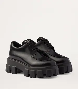 Prada Monolith Lace-up Loafers