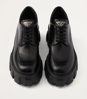 Prada Monolith Lace-up Loafers