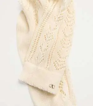 Valentino Garavani Pointelle-knit Knee High Socks - Nude