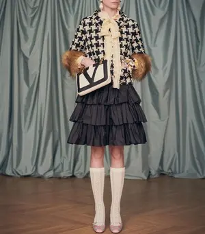 Valentino Garavani Pointelle-knit Knee High Socks - Nude