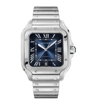 Cartier Large Santos De Bracelet Watch - Blue