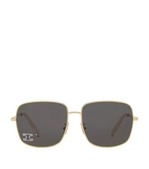Celine Rhinestone Triomphe Sunglasses - Gold
