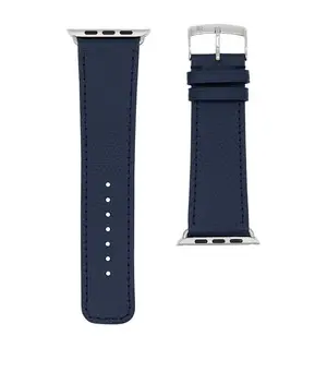 JEAN ROUSSEAU Leather Apple Watch Strap - Blue