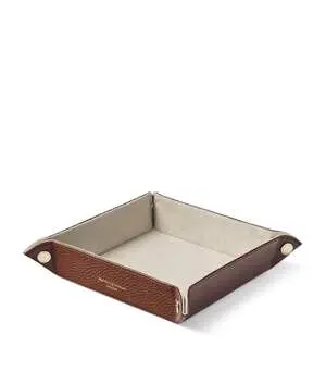 ASPINAL OF LONDON Medium Leather Tidy Tray Brown