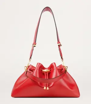 JIMMY CHOO Medium Leather Cinch Bucket Bag