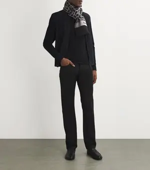 Giorgio Armani Wool Monogram Jacquard Scarf