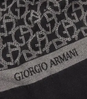 Giorgio Armani Wool Monogram Jacquard Scarf