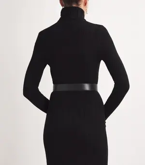 Maje Leather Clover Buckle Belt