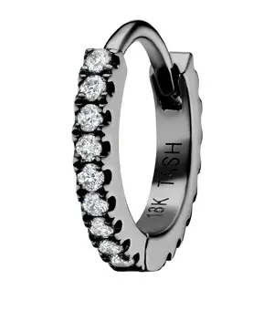 MARIA TASH Diamond Eternity Single Hoop Earring Black