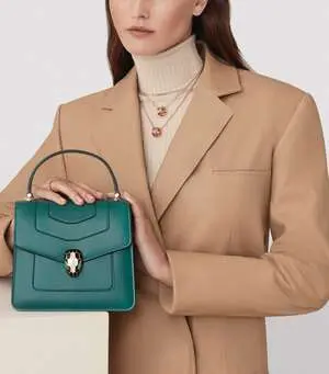BVLGARI Leather Serpenti Forever Top-handle Bag - Green