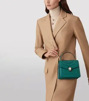 BVLGARI Leather Serpenti Forever Top-handle Bag - Green
