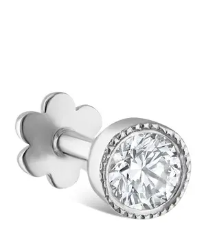 MARIA TASH Scalloped Diamond Single Stud Earring - White